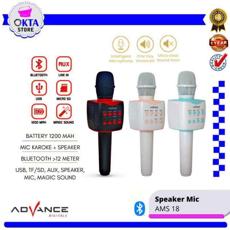 Promo Advance Microphone Speaker Bluetooth Ams 18 Diskon 23% Di Seller ...