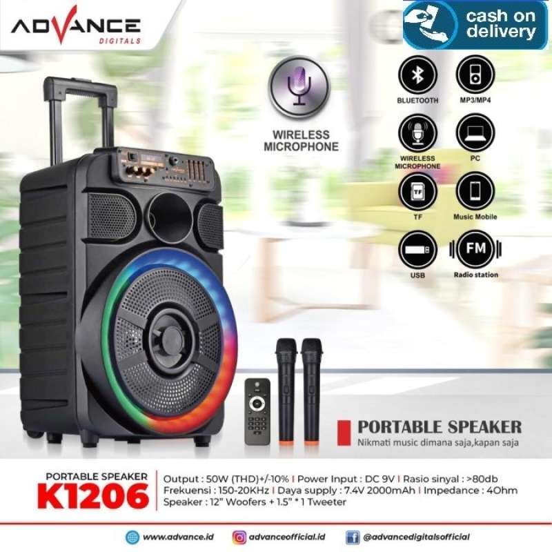 Promo Advance K-1206 Speaker Meeting Portable 12 Inch Dilengkapi 2 Buah Mic Diskon 23% Di Seller ...