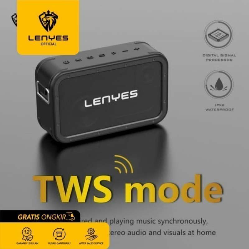 Promo Lenyes S821 Wireless Bluetooth Speaker Waterproof Heavy Bass Dsp ...