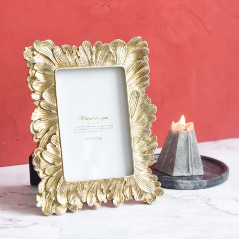 Promo Vintage Luxury Gold Wave Photo Frame / Bingkai Foto Emas Diskon ...