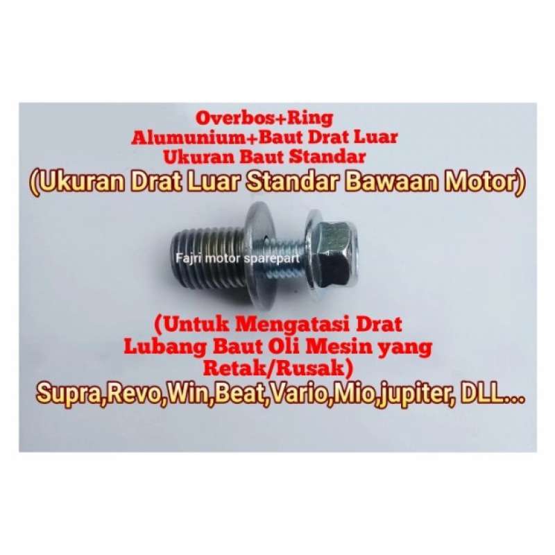 Jual Over Bos Baut Oli Drat Luar M12ã—1.5 (standar Motor) Drat Dalam ...