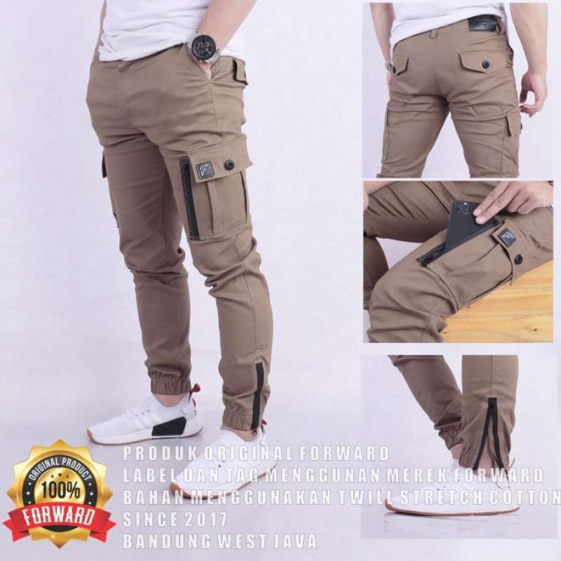 Jual Celana Jogger Pants Panjang Chino Joger Cargo Pria Forward System - S Abu-abu Di Seller ...