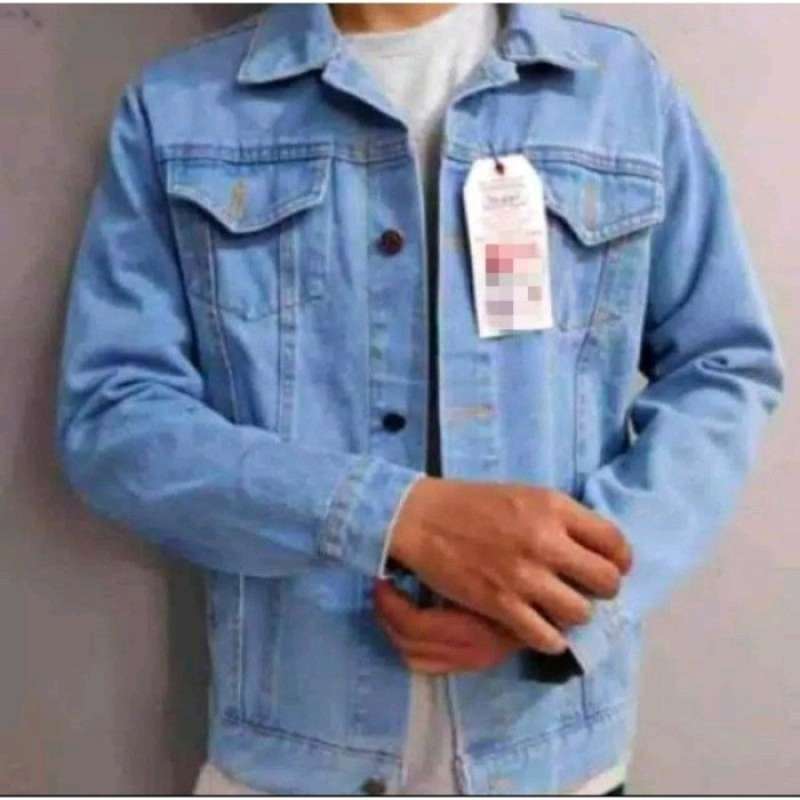 Jual Jaket Jeans Biowash Biru Tua Pria Premium / Jacket Jeans Biru Tua ...