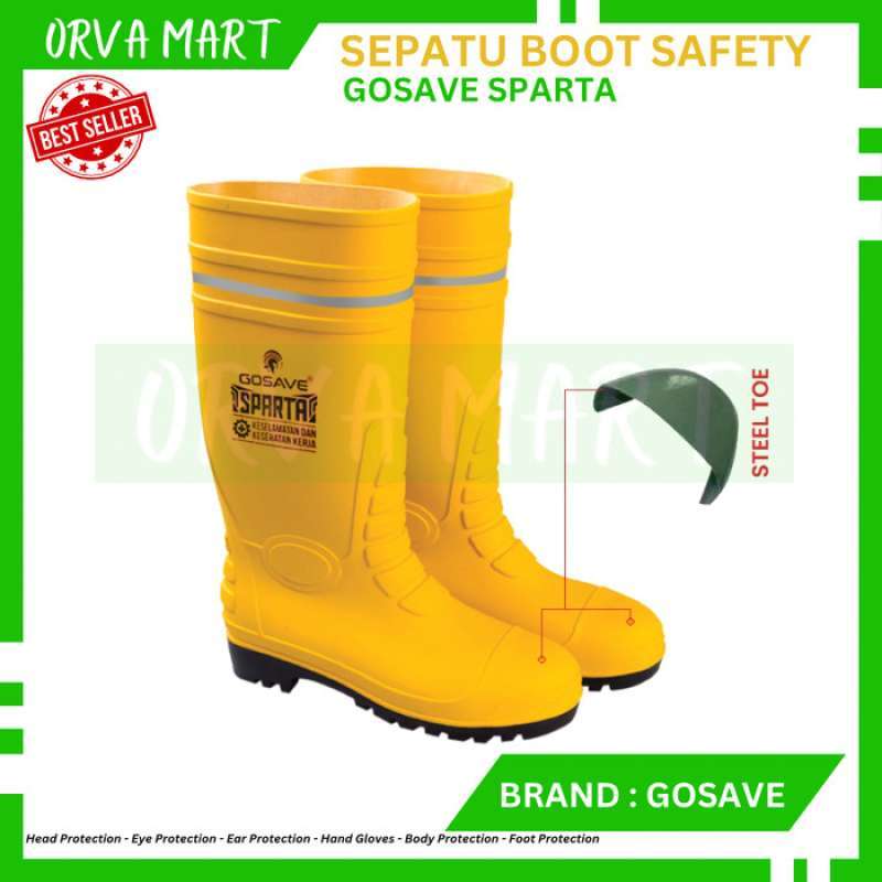 Promo Sepatu Boot Safety Rubber Gosave Sparta With Steel Toe - 43 ...
