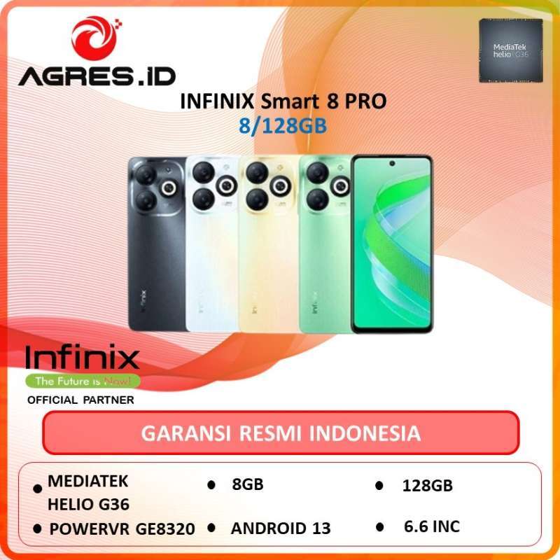 Promo Infinix Smart 8 Pro 8/128 Gb Garansi Resmi Infinix Diskon 34% Di Seller Agres.id Official ...