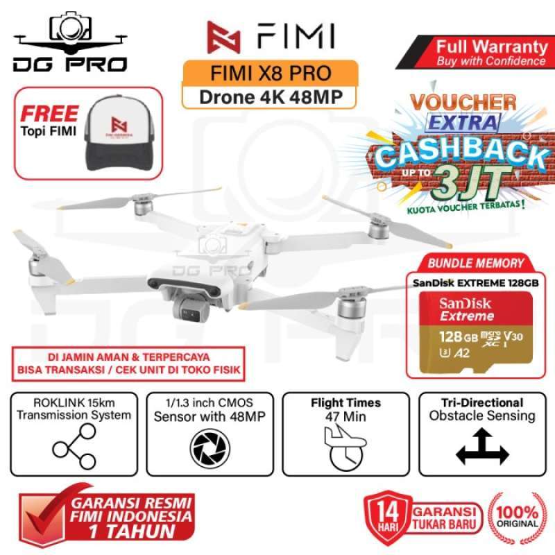 Jual Fimi X8 Pro Drone 4k 48mp Camera 3-axis Gimbal 15km 40 Min Flight Time - Memory 128gb Di ...