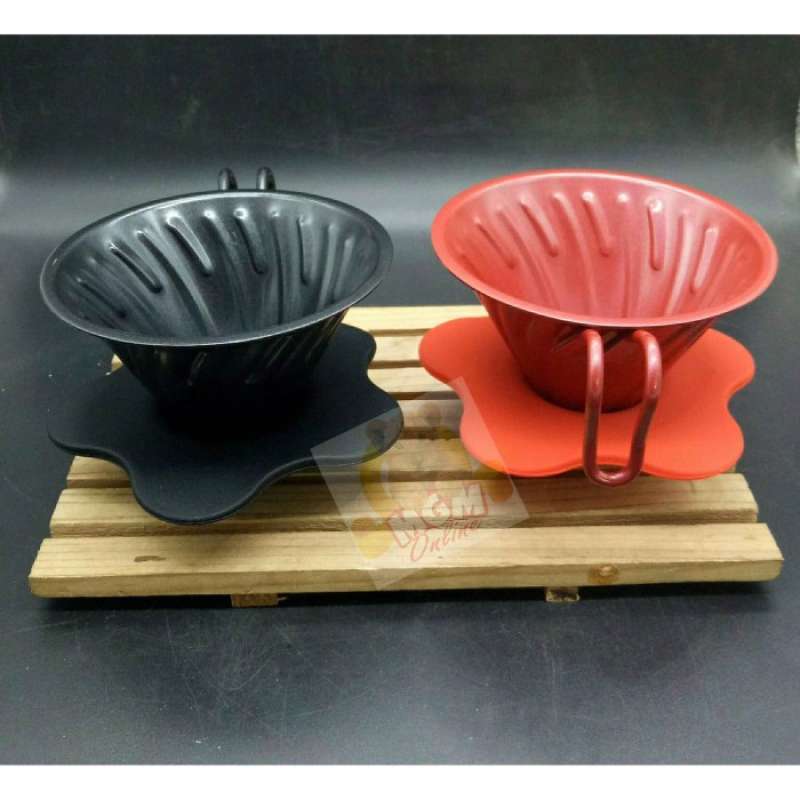 Promo V60 Stainless Dripper 1-2cups Antikarat V60 Cone W/ Silicone Base ...