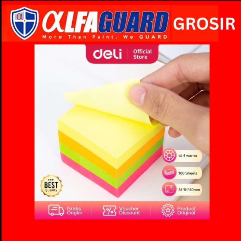 Jual Deli Sticky Note Pad Notes 51*51*40mm Lem Menempel Erat Ea03003 Di ...