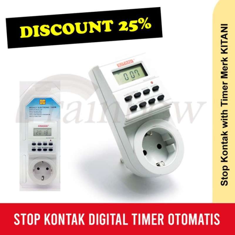 Promo Stop Kontak Otomatis Dengan Digital Timer Kitani / Colokan Timer ...