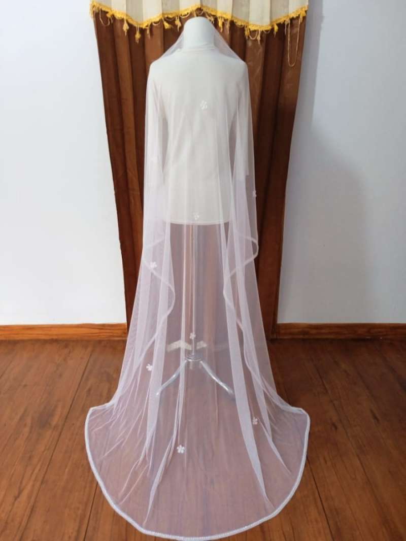 Jual Panjang 2m Putih Bersih Slayer Veil Mutiara/veil Pengantin/slayer ...