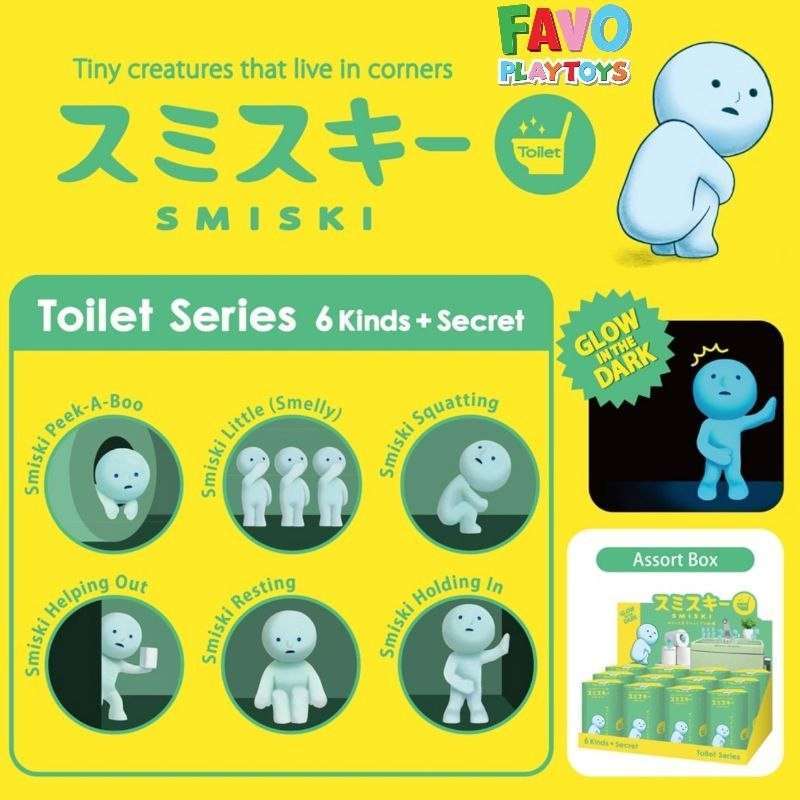 Promo Smiski Glow In The Dark - Toilet Series - Full Set 12 Pcs Blind ...