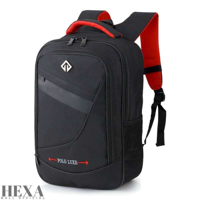 Promo Tas Ransel Backpack Laptop Pria Sekolah Model Polo Original Hitam ...