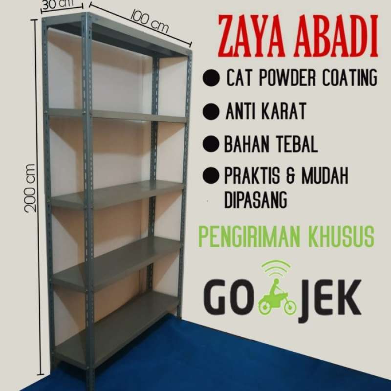 Promo Rak Besi Siku 5 Ambalan Susun Plat Pengiriman Gojek 100 X 30 X ...
