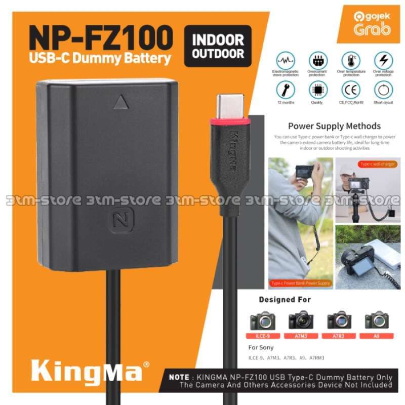 Promo Kingma Usb Type C Dummy Battery Adapter Np-fz100 For A7iii A9 Etc Diskon 23% Di Seller ...