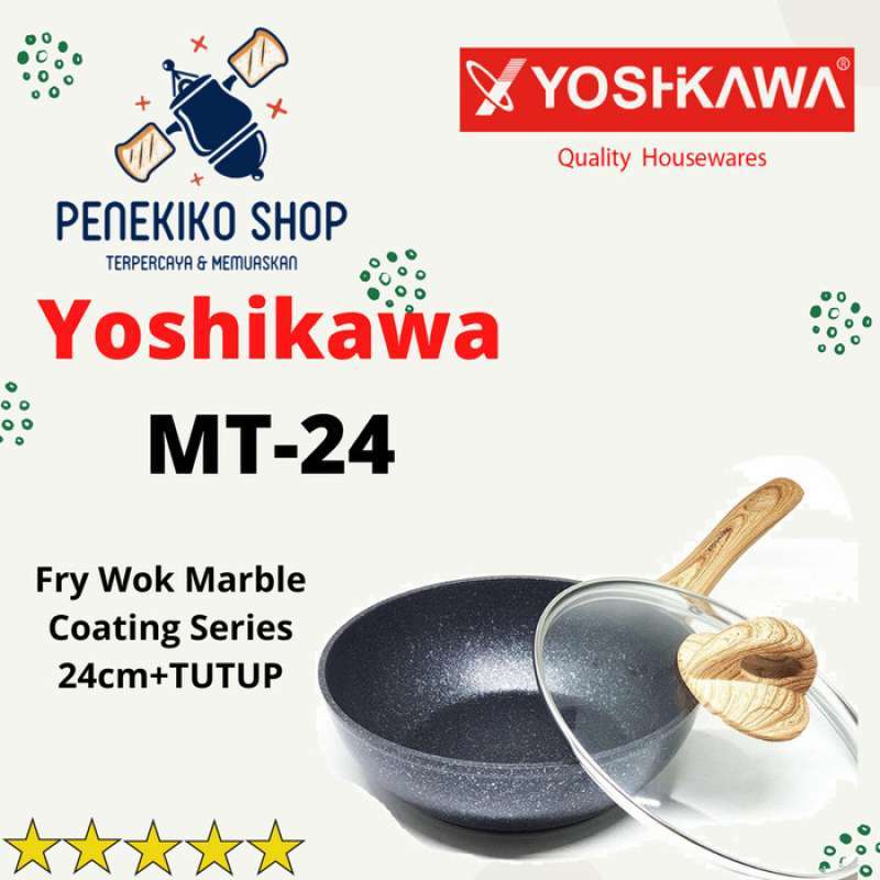 Promo Yoshikawa Mt24 Fry Wok Marble 24cm Dengan Tutup Fry Wok 24cm Wajan Diskon 23% Di Seller ...