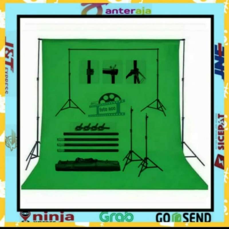 Promo Green Screen 2.5x3m Stand Dan Penjepit Lengkap Diskon 23% Di ...