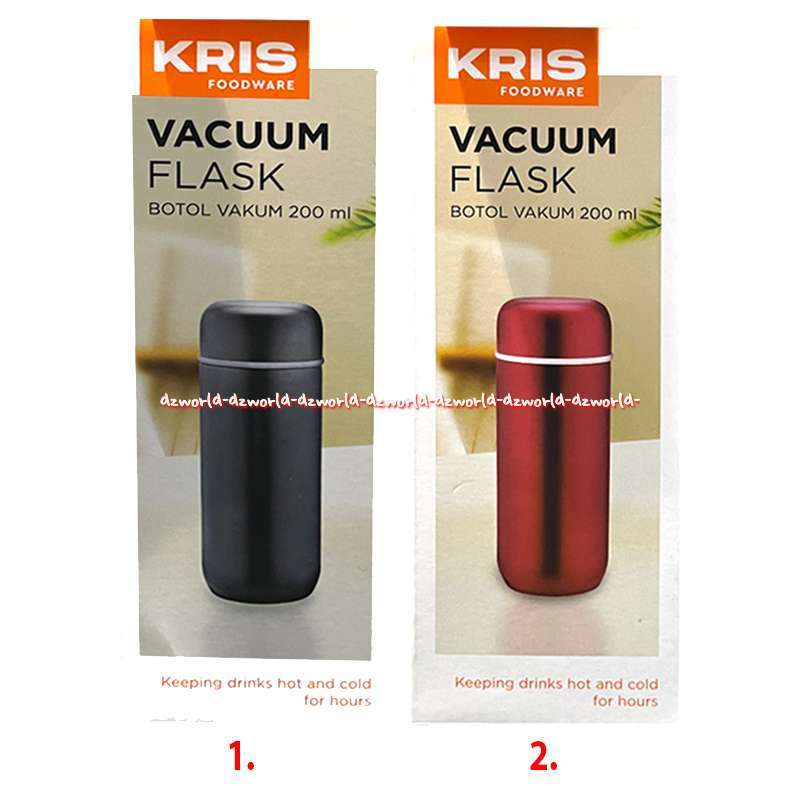 Jual Kris 200ml Vacuum Flask Black Red Botol Minum Vakum Tahan Lama ...