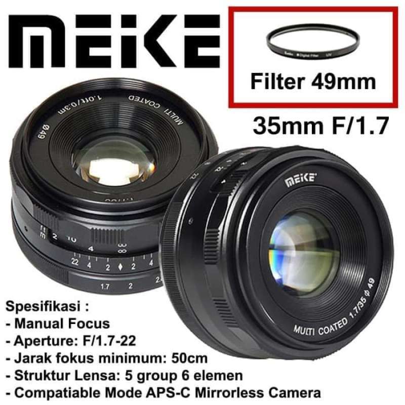 Promo Lensa Meike 35mm F1.7 Aps-c For X-mount Mf - Filter 49mm Diskon ...
