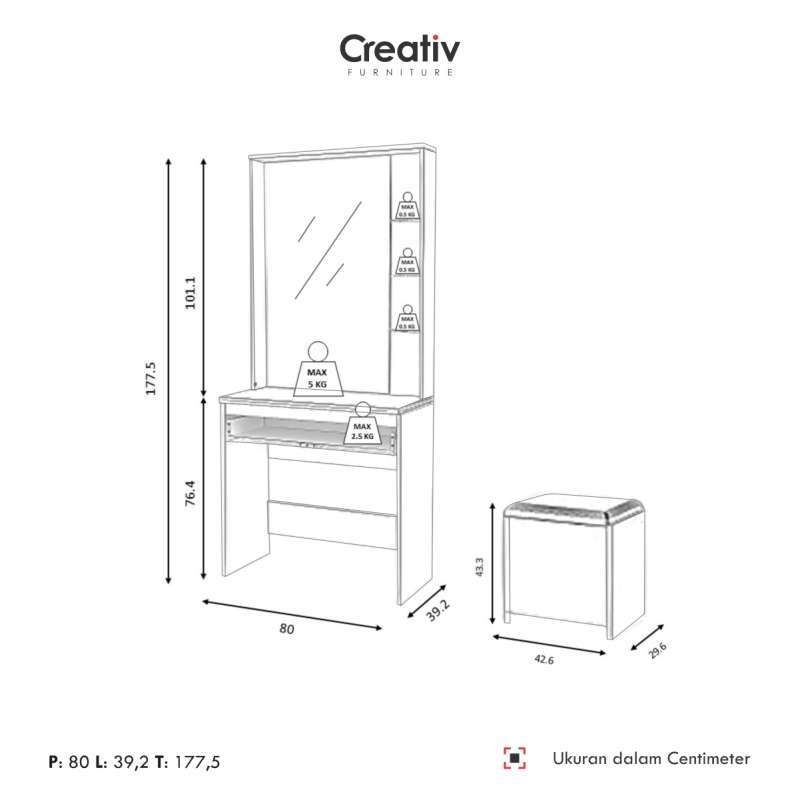 Jual Meja Rias Minimalis Set / Dressing Table / Acura Mr 80 Activ Di ...
