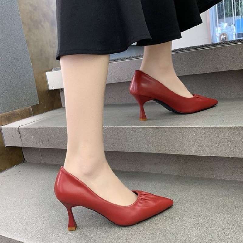 Jual Sepatu Pump Shoes Wanita Gio Saverino Heels Sedang - 37 Nude Cream ...