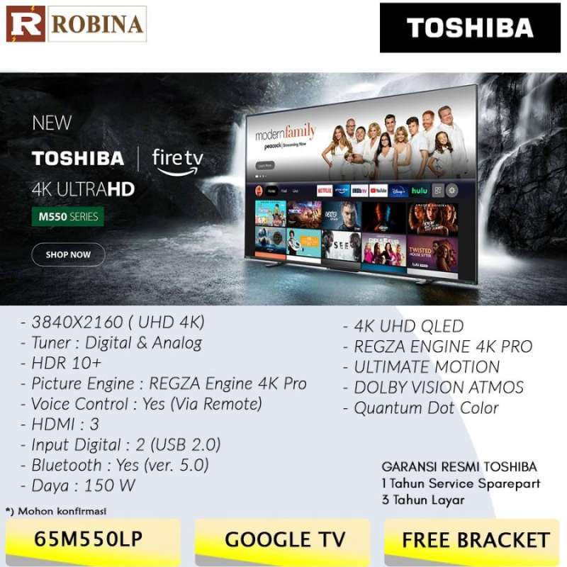 Jual Toshiba Qled (quantum Dot) 65 Uhd 4k Smart Google Tv 65 Inch 65m550lp Di Seller Robina ...
