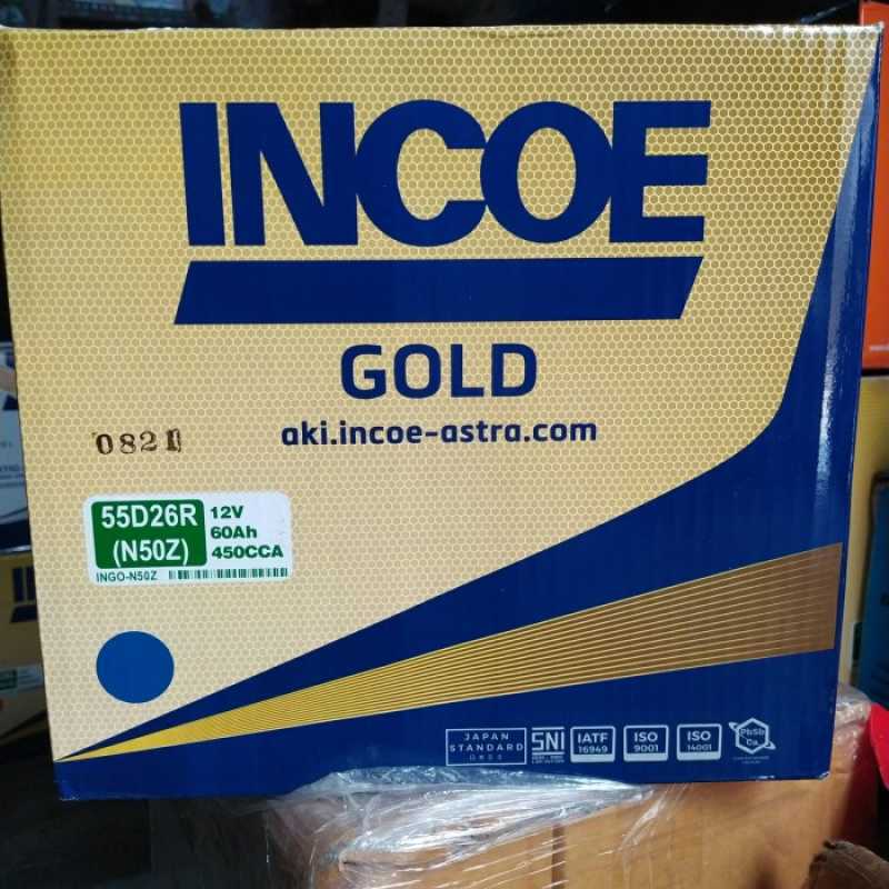 Promo Aki Mobil Merk Incoe Gold Type N50z 12volt - 60amper Khusus Go ...