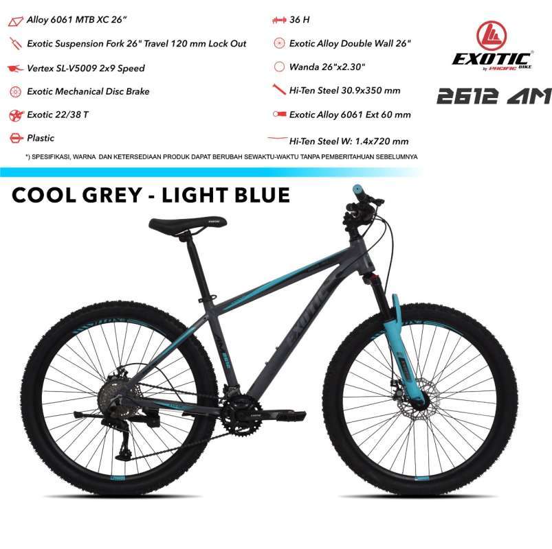 Jual Sepeda Gunung Mtb Exotic 2612 Am Alloy 18 Speed Double Disc Brake ...