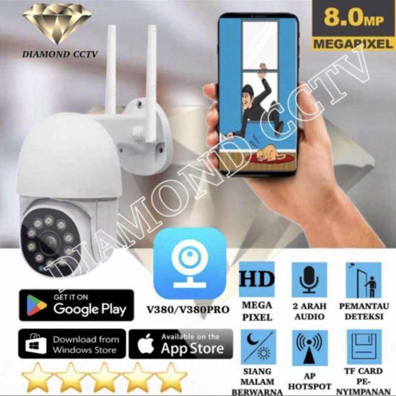 Promo Icsee Hd 5mp Full Hd Outdoor Wifi Cctv Ip Camera Waterproof 1080p ...