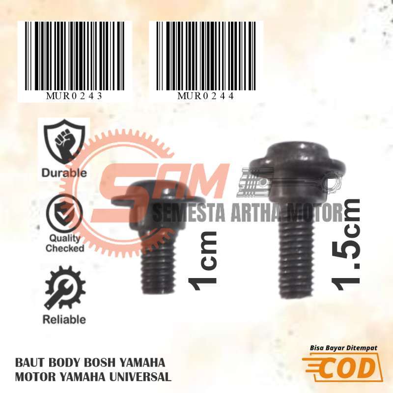 Jual Baut Body Bos Yamaha Sekrup Bosh Hitam Motor Bebek Matic Ukuran ...
