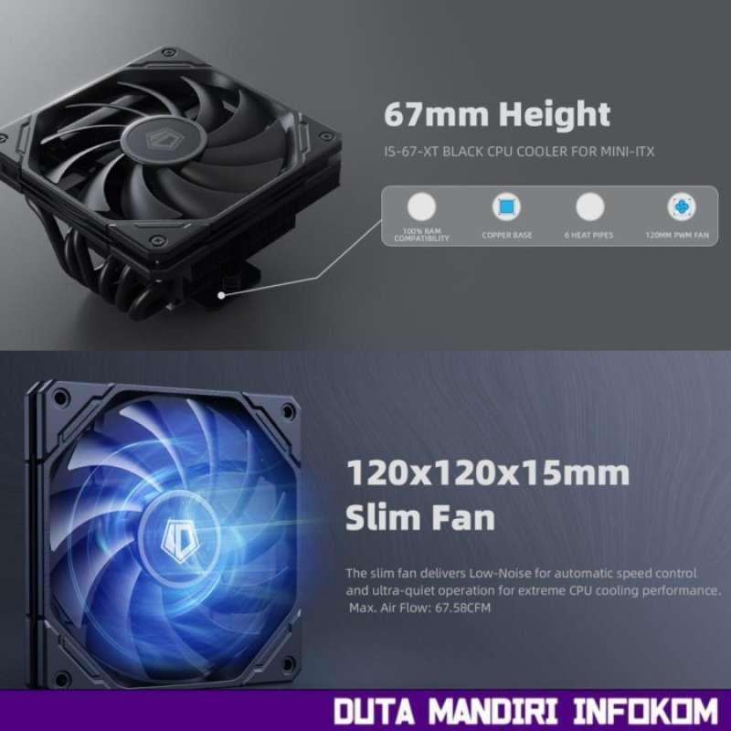 Promo Id Cooling Is-67 Xt - Low File Itx With 6 Heatpipe Air Cpu Cooler ...
