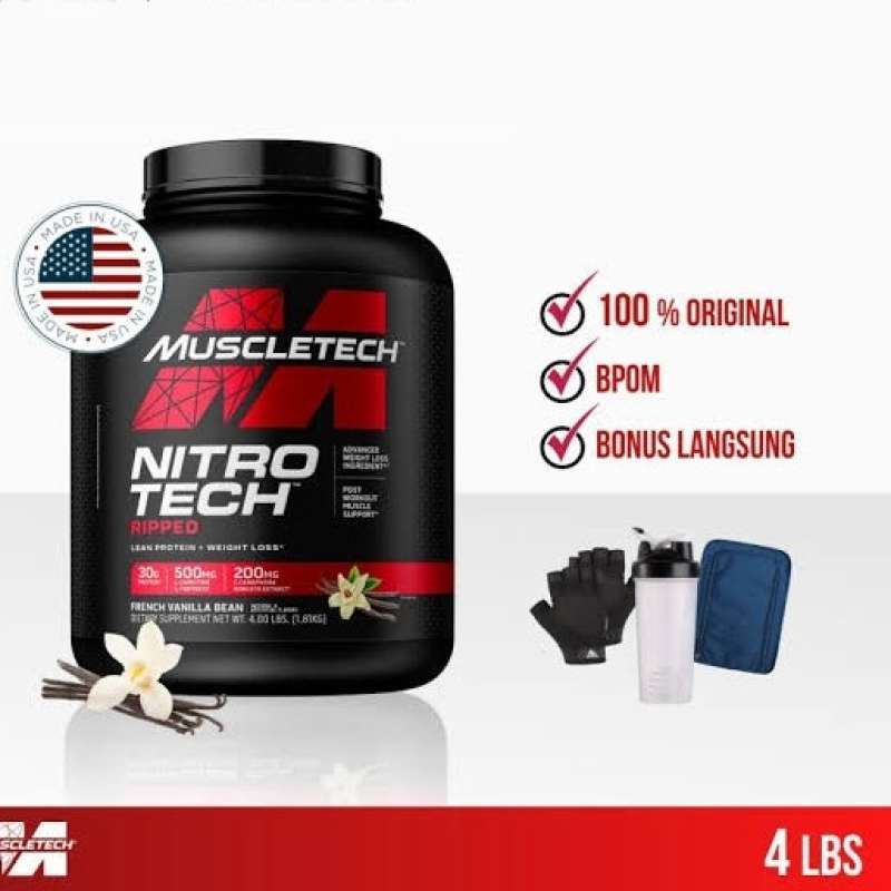 Promo Muscletech Nitrotech Nitro Tech Ripped 4 Lbs 4lbs 4lb 4 Lb Bpom ...