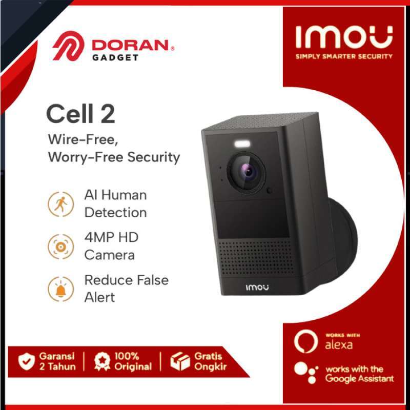 Promo Imou Cell 2 Cctv Smart Security Camera 4mp Dual Band Wi-fi 100% ...