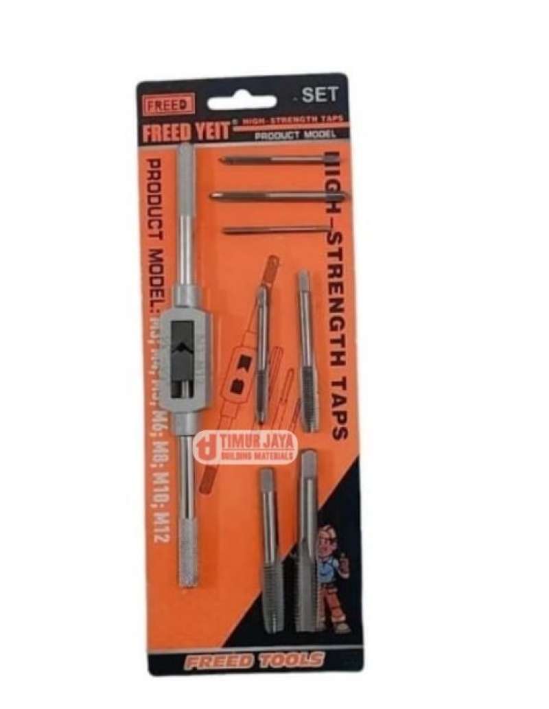 Promo Freed 8 Pcs Dalam / Luar Set Hand Tap Die Senai Drat Derat Ulir ...