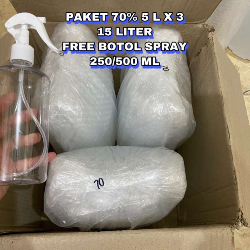 Promo Paket 70% 1 Dus ( 15 Liter ) Pure Ethanol / Medis Alkohol Bukan Teknis Diskon 33% Di ...