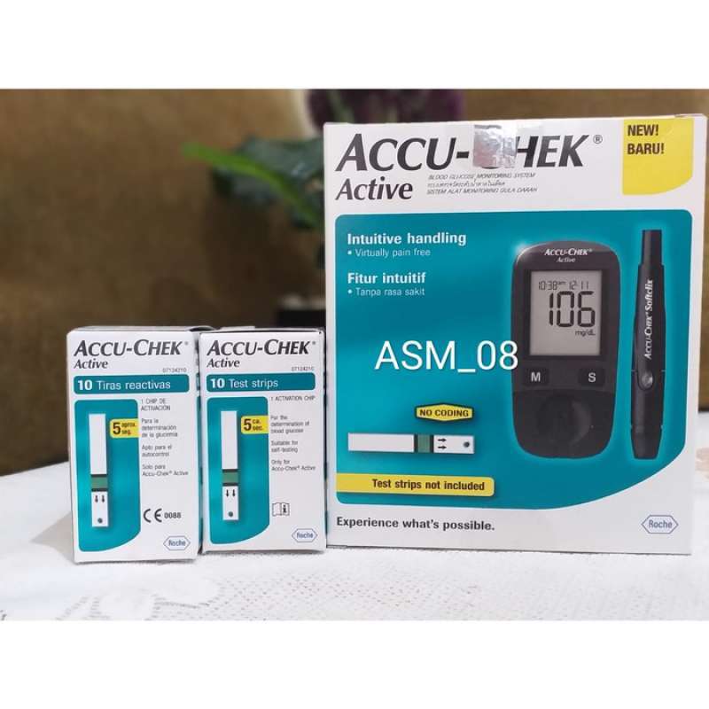 Promo Accu Chek Active Meter Kit 1 Set ( Alat, Penlet, Lancet, Strip ...