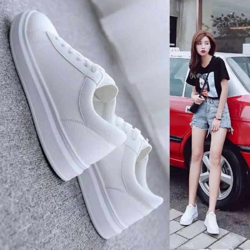 Jual Sepatu Sneakers Full White Wanita-sepatu Sneker Putih Polos Wanita ...