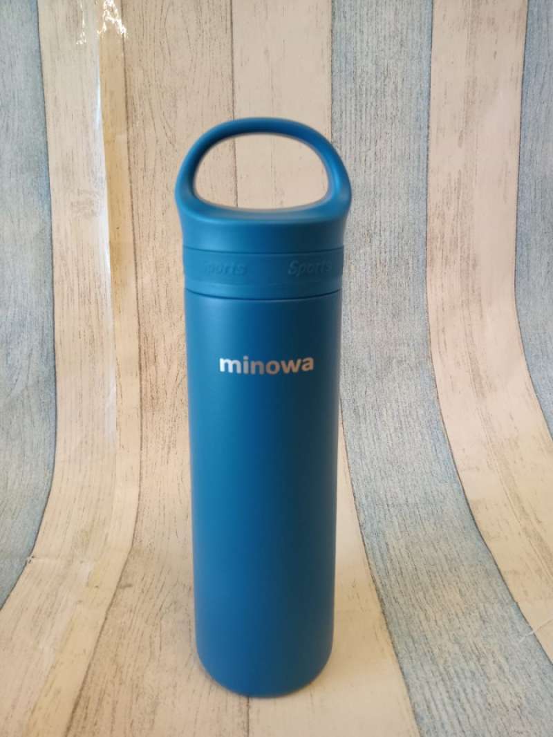 Promo Minowa Termos Stainless 500ml Biru Pink Blue Vacuum Bottle Botol ...