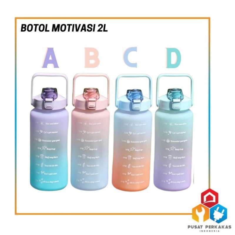 Promo Botol Minum Viral Motivasi 2 Liter / Botol Penanda Waktu Diskon ...