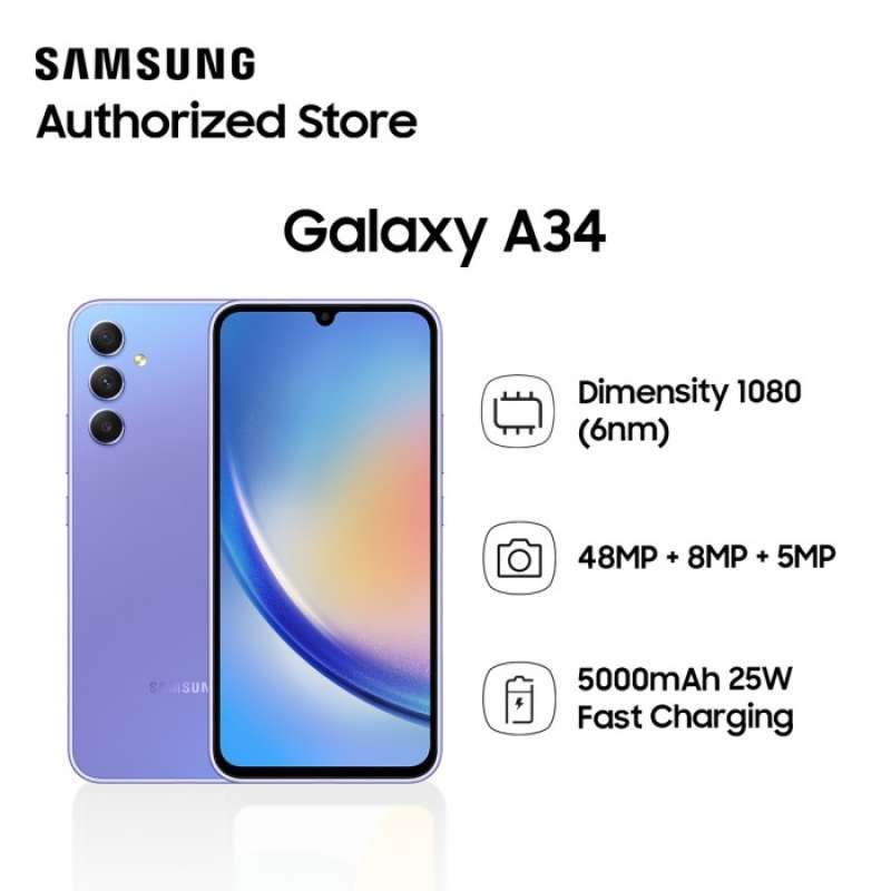 Promo Samsung Galaxy A34 5g 8/256gb - Awesome Violet Diskon 33% Di ...