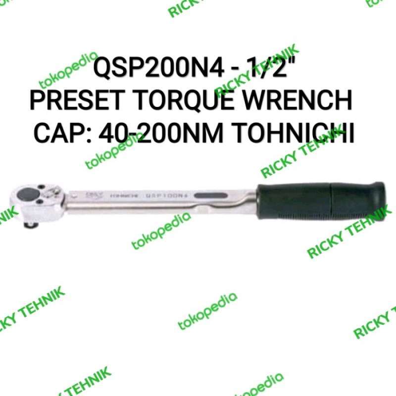 Promo Qsp200n4-1/2 Preset Torque Wrench Cap:40-200nm Merk Tohnichi ...