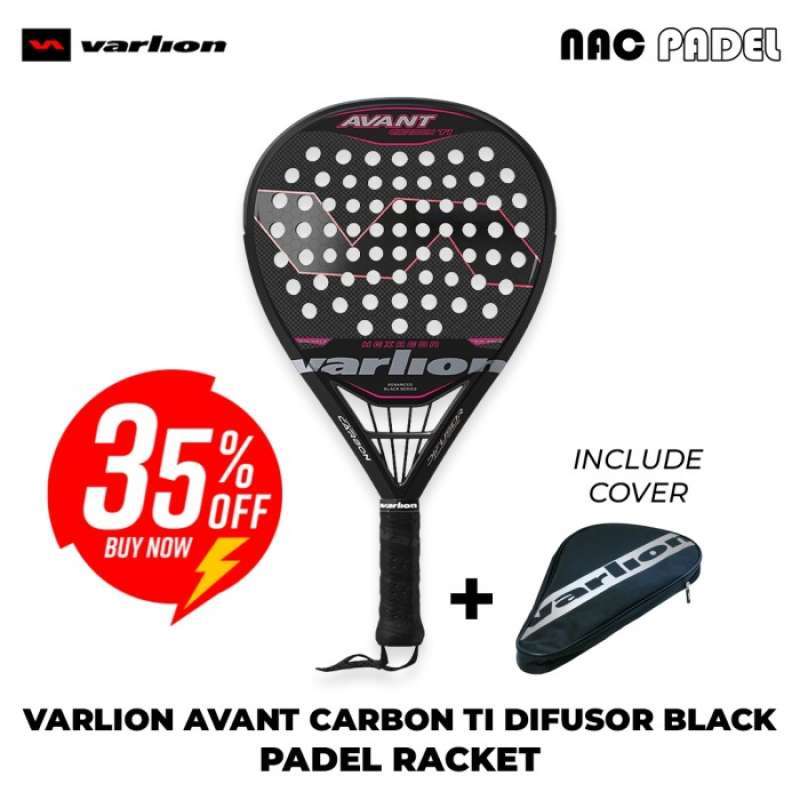 Promo Raket Padel Merek Varlion Avant Carbon Ti Difusor Black Diskon 33 ...