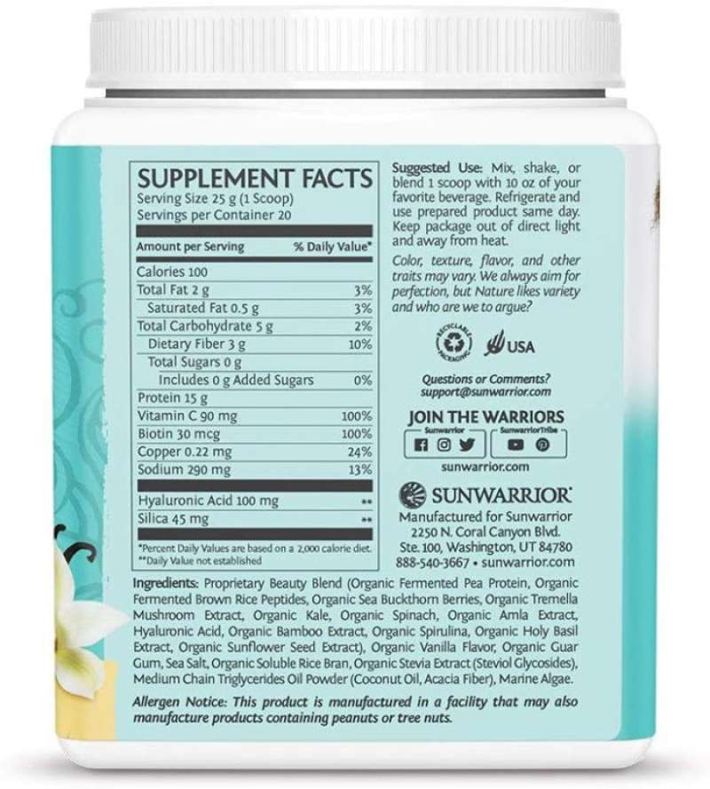 Promo Sunwarrior, Collagen Building Protein Peptides, Tahitian Vanilla ...
