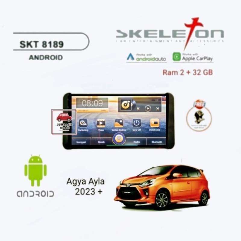 Promo Head Unit Android Skeleton 9 Inch Oem Agya Ayla 2023 Up + Kamera ...