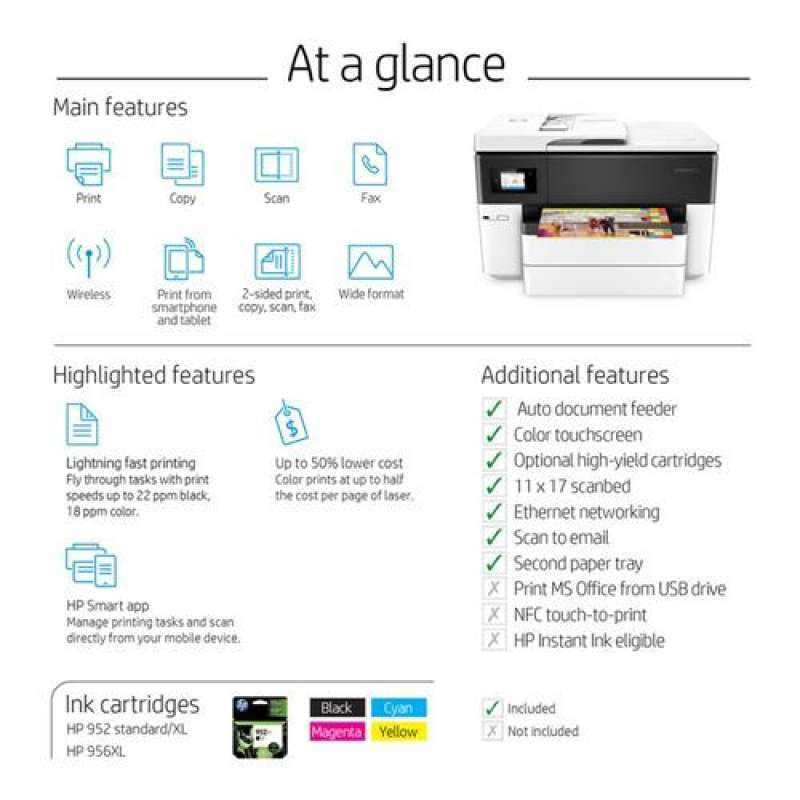 Promo Hp Officejet Pro 7740 Wide Format All-in-one Printer A3 Wifi ...