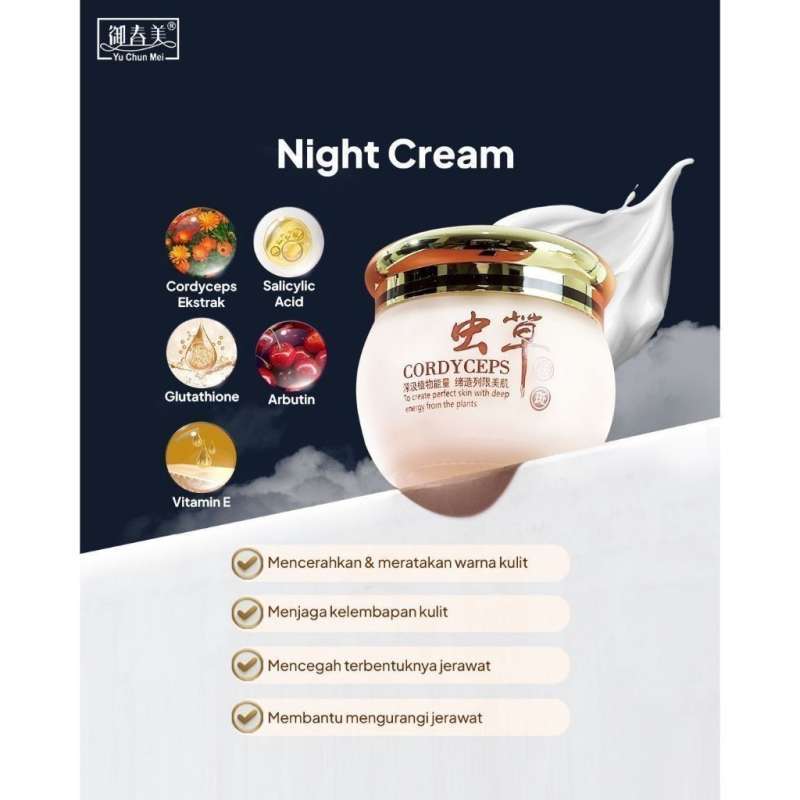 Jual Yu Chun Mei Cordyceps Lightening Night Cream 30gr Yu Chun Mei ...