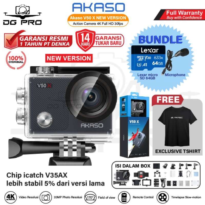 Jual Akaso V50x 4k New Version 30fps Wifi Action Camera - V50 X - Resmi ...