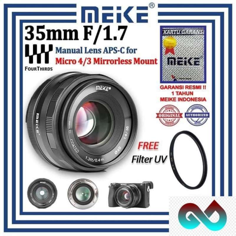 Promo Lensa Meike 35mm F1.7 Lens For Micro 4/3 Mirrorless + Filter Uv ...