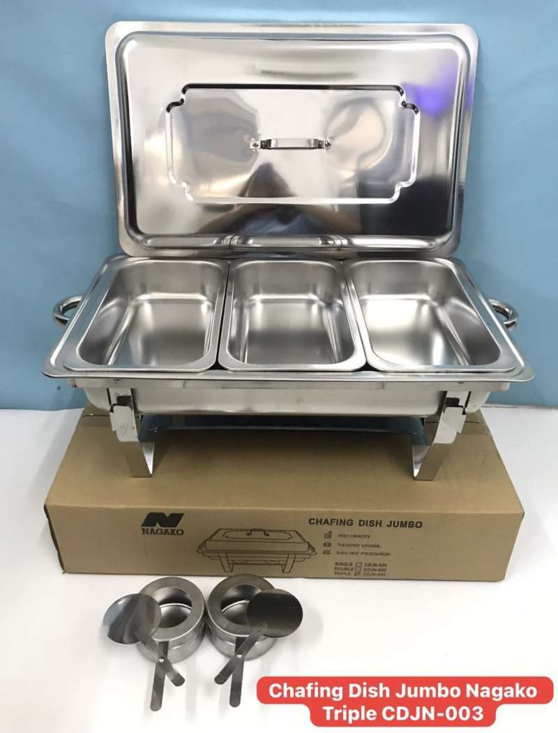 Jual Nagako Chafing Dish Prasmanan Saji Food Warmer Stainless Single Triple Tebal Dijamin Awet ...