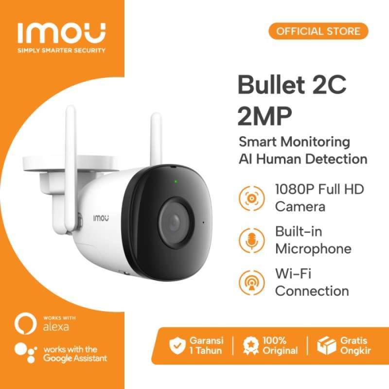 Jual Imou Smart Ip Camera Cctv Outdoor Wi-fi Bullet 2c H.265 With Ip67 ...