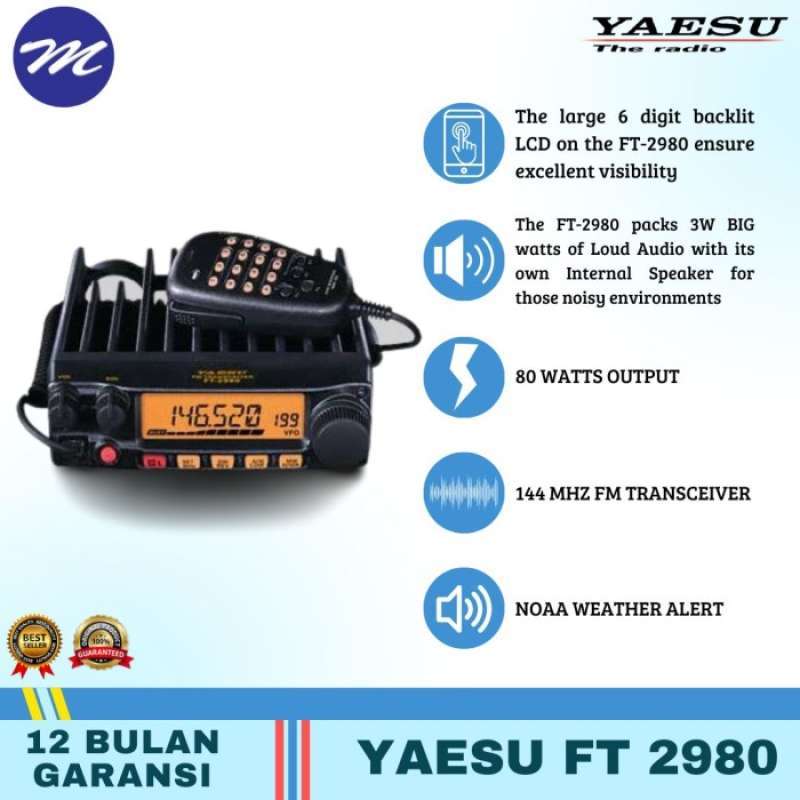 Promo Radio Rig Yaesu Ft 2980 Satu Band /vhf/ 136-174 Mhz Original /80 Watt Diskon 33% Di Seller ...